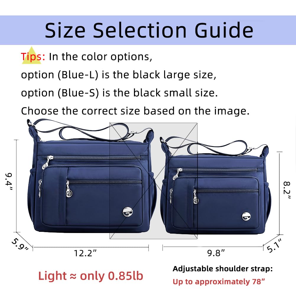 A bundling of cross-body shoulder bags and RFID card wallet for ladies(blue-small)