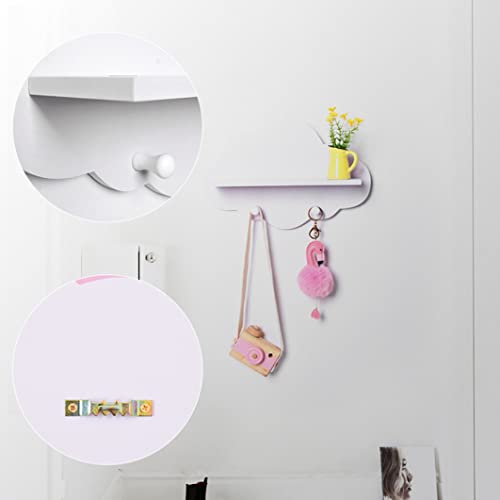 Eioflia Cloud Shape Wood Floating Shelf Cloud Wall Shelves Wall Mounted Shelving Coat Hanger Storage Rack Nursery Accessories Home Kitchen Storage Organisation Racks Shelves Drawers Floating Shelves