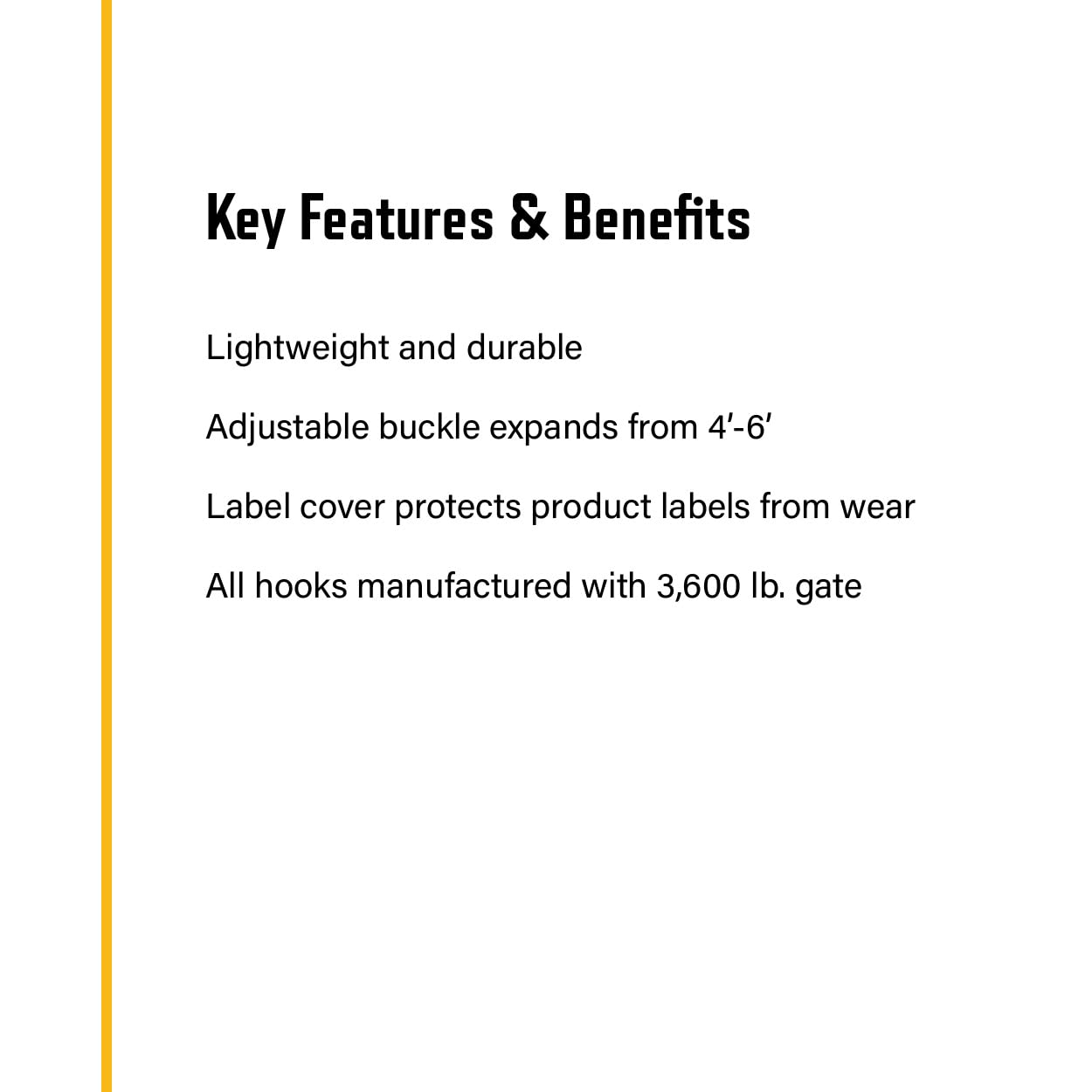 Guardian Fall Protection 01280 AWL4-6 Adjustable Non-Shock Absorbing Lanyard from 4-Feet to 6-Feet , Yellow