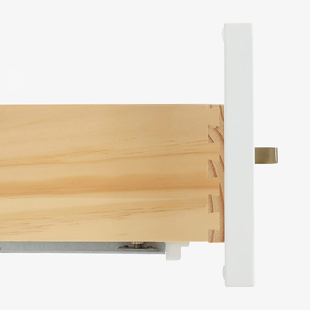 ARIEL 73" White Double Vanity, 1.5" Edge Pure White Quartz Countertop & Splash, Rectangular Sink, 4 Soft Closing Doors, 6 Full Extension Dovetail Drawers, Toe Kick, Satin Brass