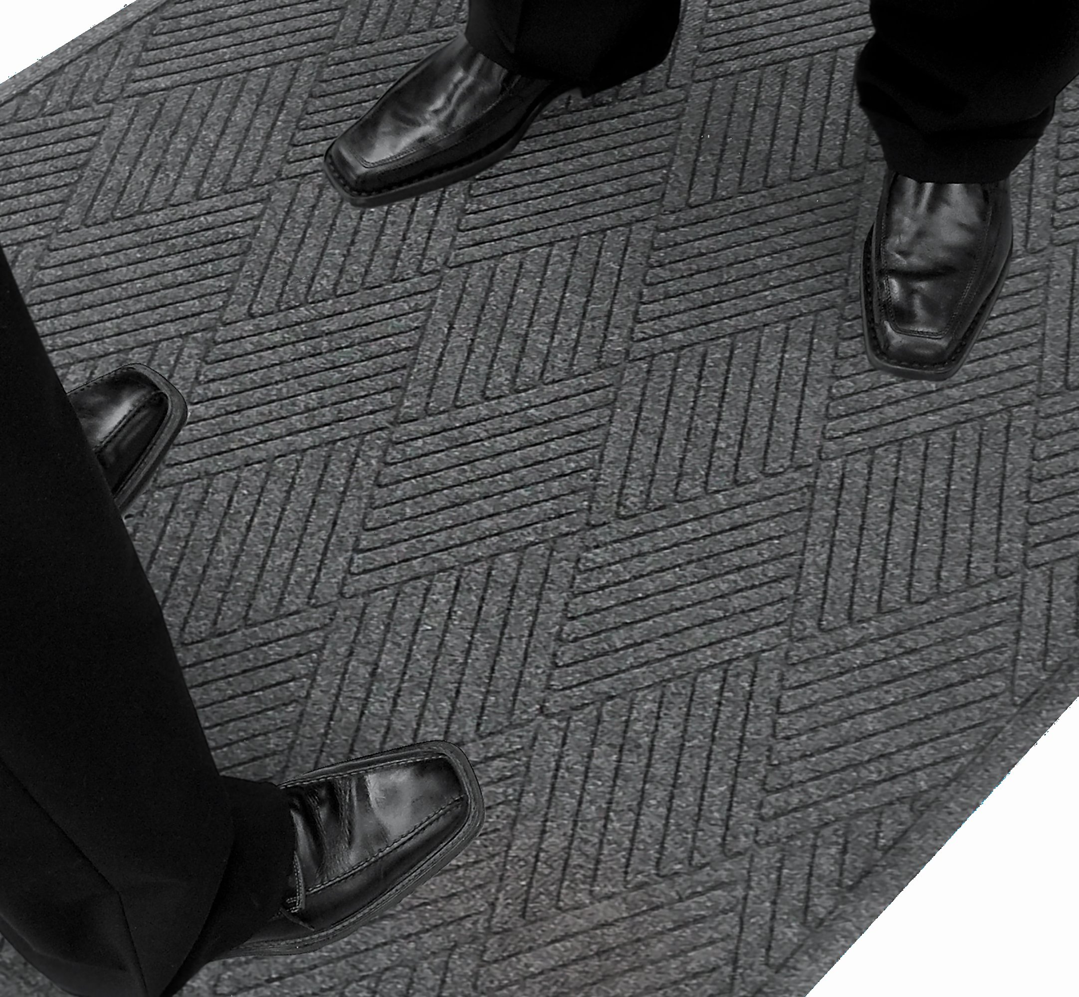 Guardian Floor Protection EGDFB030504 EcoGuard Diamond Indoor Wiper Floor Mat, Recycled Plactic and Rubber, 3" Length, 5' Width, Charcoal Black