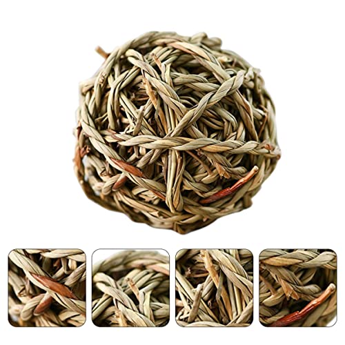 balacoo 1pc Pigs Weave Woven Throw Rabbits Round Chew Rattan for Seagrass Pet Molar Bite Hamster Ball Straw Animal Play Activity Small Parrot Grass Parrots Guinea Bunny Natural Pets