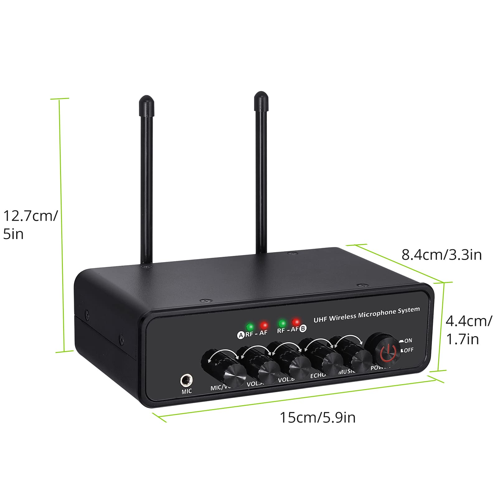 LiNKFOR UHF Wireless Handheld Microphone System, Bluetooth 5.0 | 30 Adjustable Frequencies | Optical/Coaxial/3.5mm AUX & MIC Input | Optical/3.5mm AUX Output for Karaoke, Wedding, Meeting