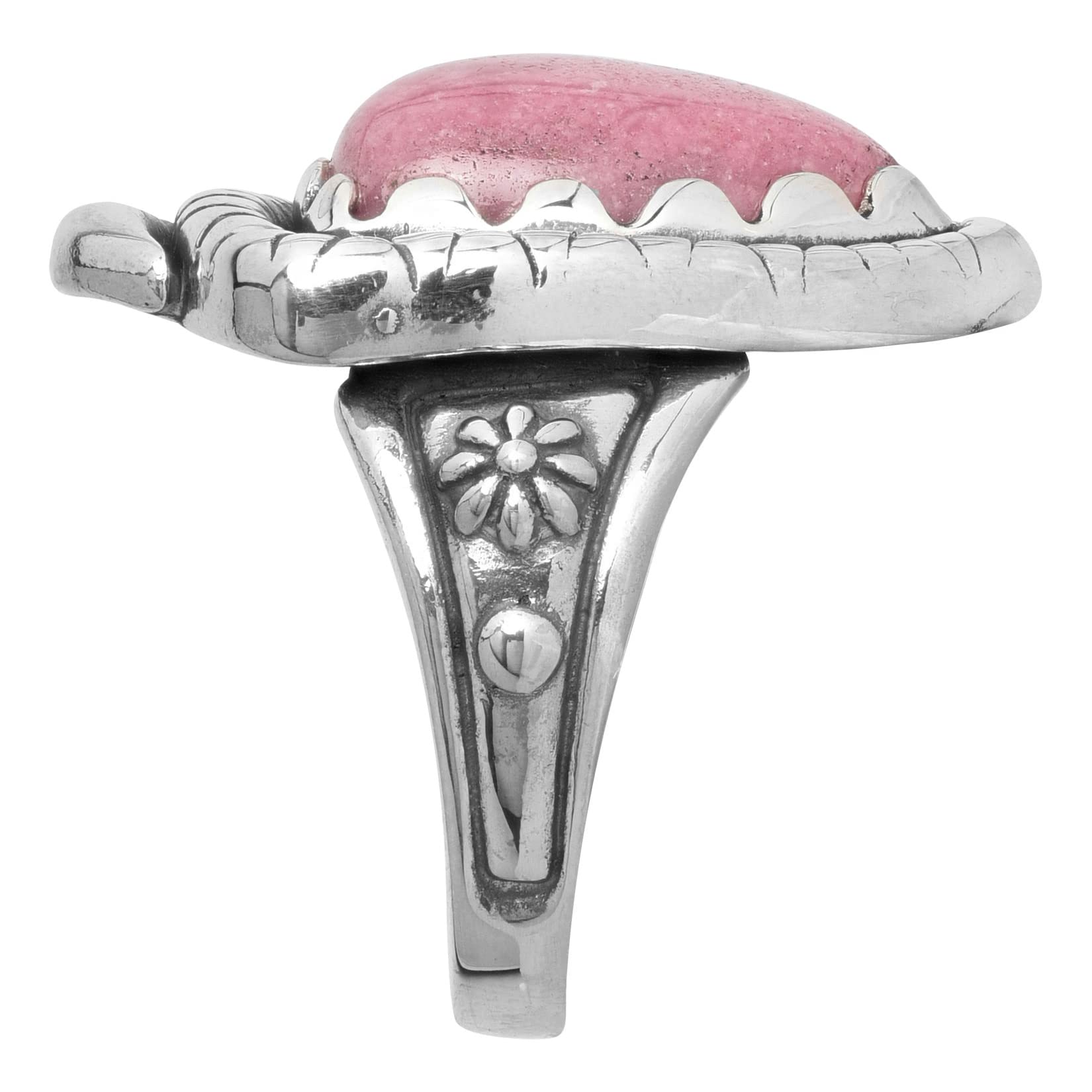 American West Sterling Silver Women's Ring Pink Rhodnonite Gemstone Arrowhead Design Size 10