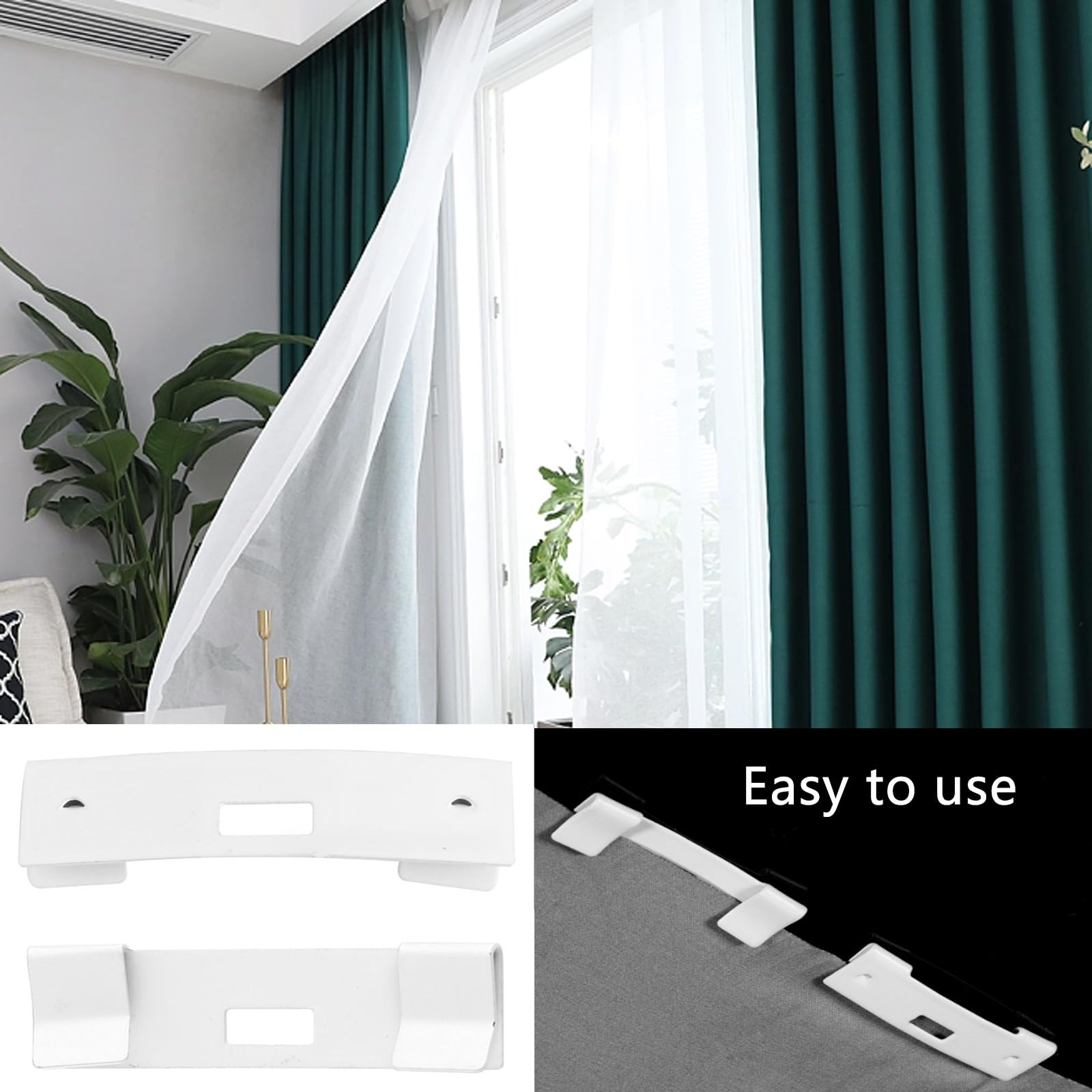 Acrux7 60 Pack Vertical Blind Repair Tabs, Metal Vertical Blind Repair Vane Savers, Blind Repair Tabs, Vertical Blind Repair Clips for Vertical Blinds Replacement Slats, White