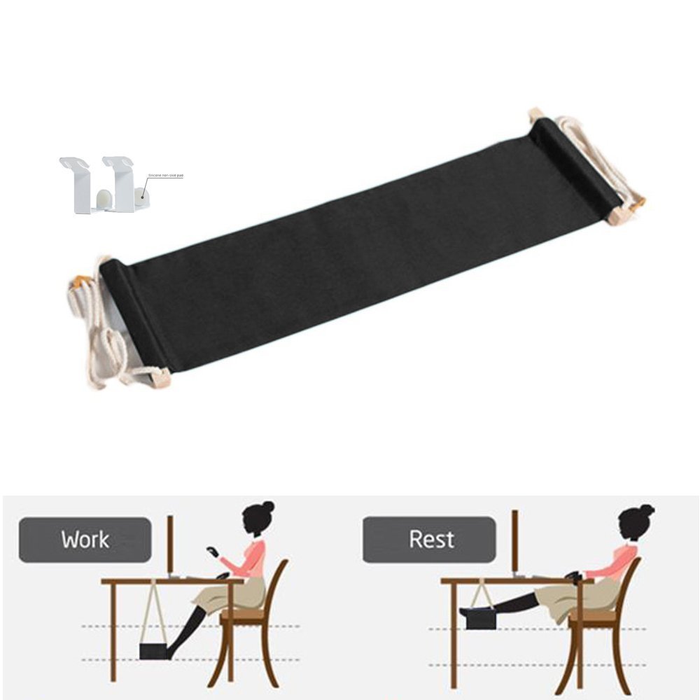Auoinge Foot Hammock Under Desk FootRest | Adjustable Office Foot Rest Under Desk | Portable Desk Foot Hammock with Headphone Holder