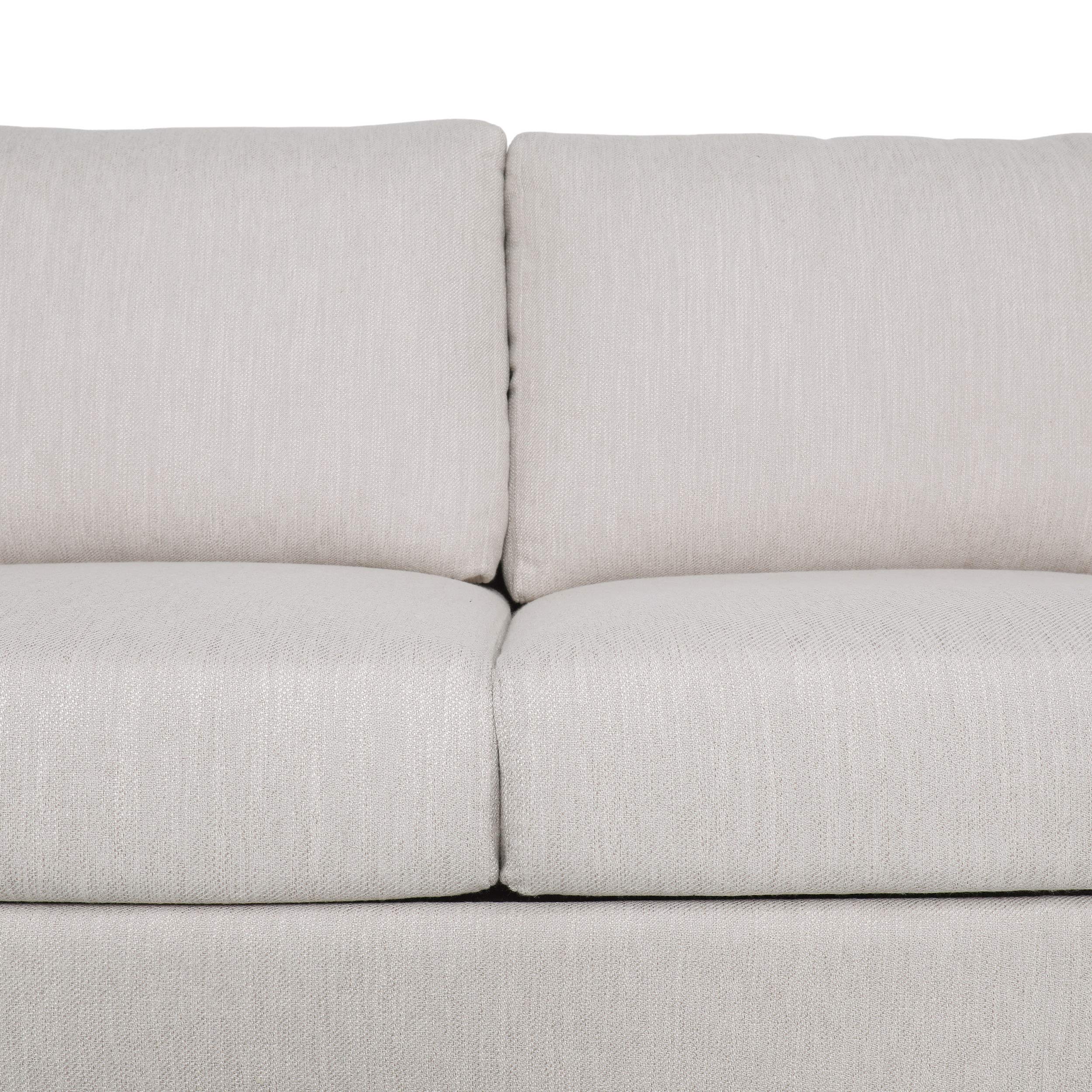 Christopher Knight Home Dupont Contemporary 3 Seater Fabric Sofa, Beige and Espresso