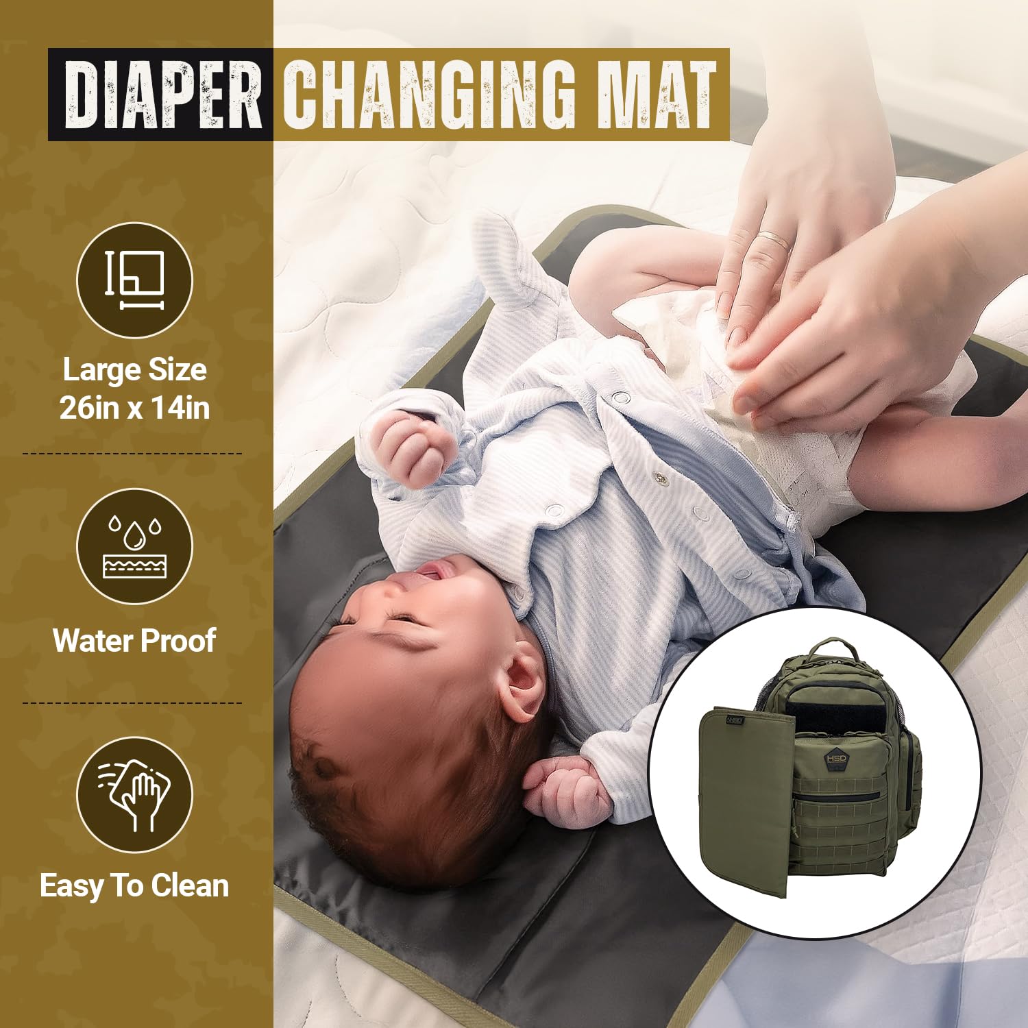HighSpeedDaddy Ranger Green Diaper Bag Backpack, Unisex, 20-Inch
