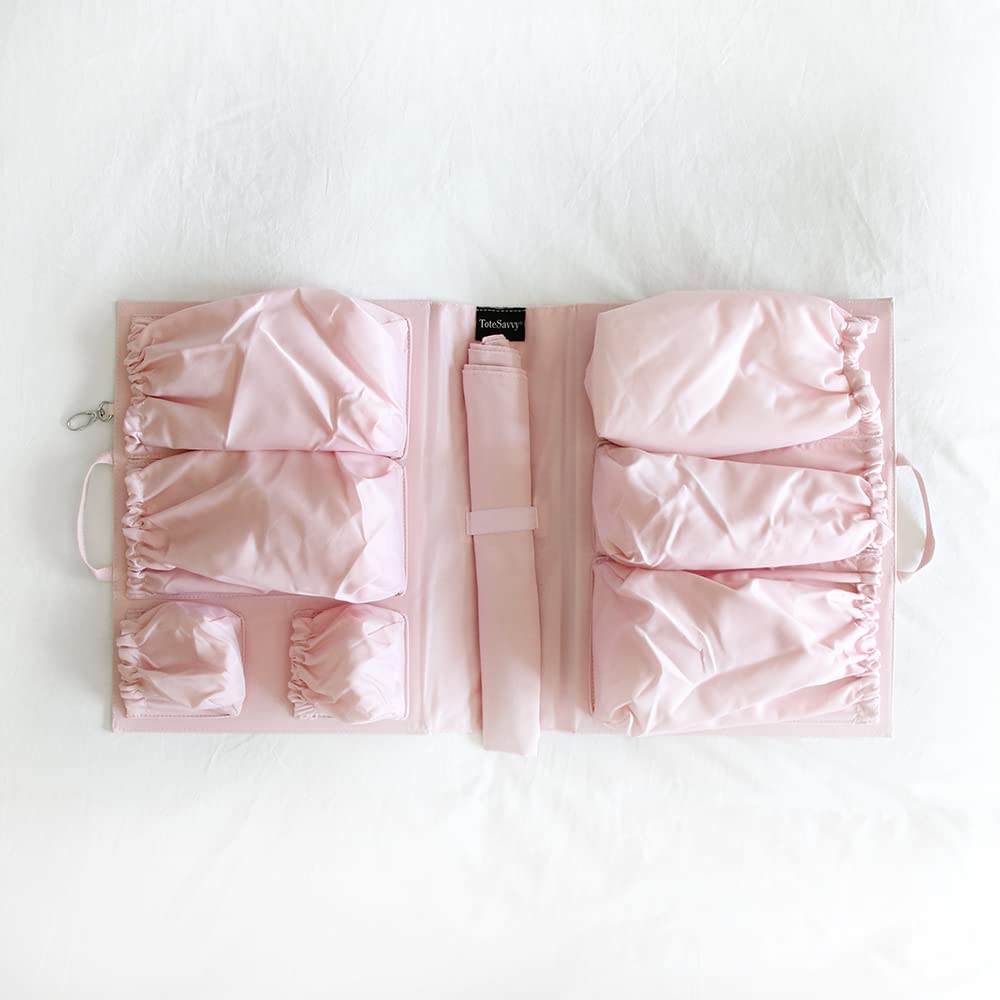 ToteSavvy Original 11-Pocket Diaper Bag Organizer Insert 14" x 10" (Original, Blush)
