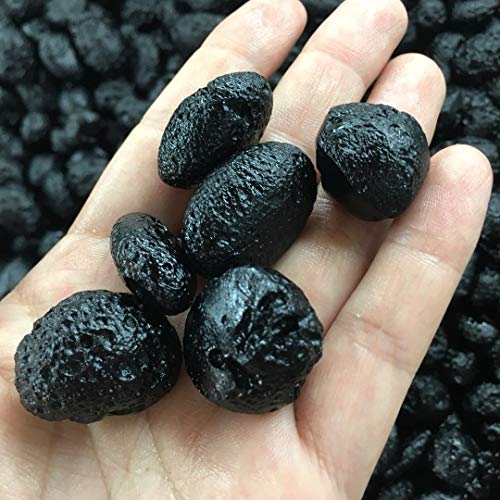 BaaSid Unique Stones, Natural Stone Meteorite Black Tektite Specimen 6Pcs