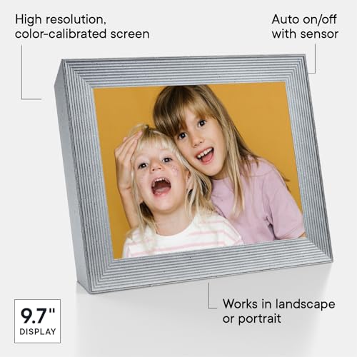 Aura Mason Luxe WiFi Digital Picture Frame | The Best Digital Frame for Gifting | Send Photos from Your Phone | 2K Display | Quick, Easy Setup in Aura App | Free Unlimited Storage | Sandstone