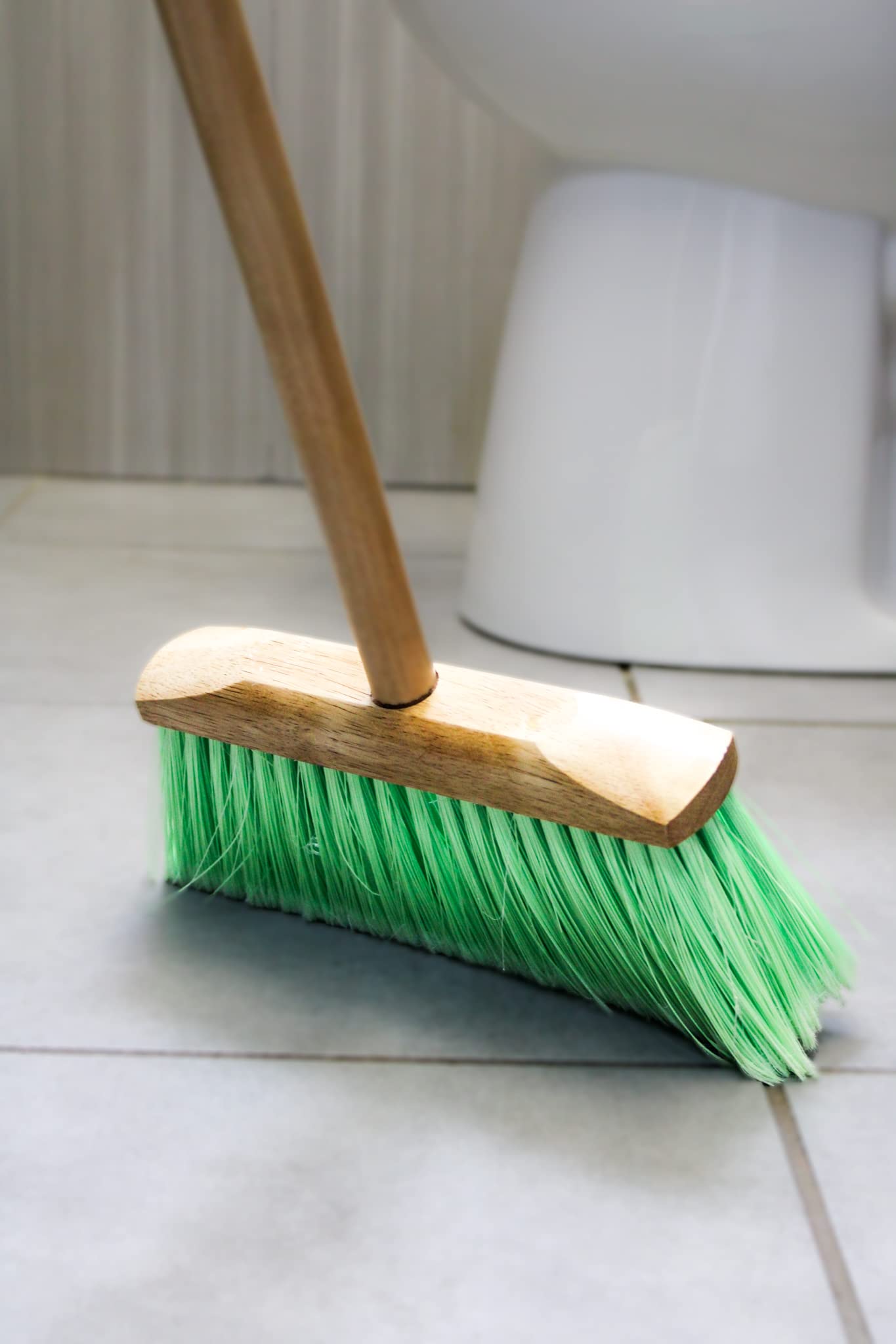 BLYSK Indoor/Outdoor Heavy Duty Wooden Broom Brush, Sweeper, Head Replacement Soft bristles, Great use for Home, Kitchen, Room, Office, Patio, Deck Floor (Broom Head with a Handle)