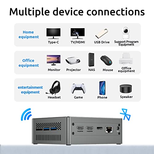 Bmax Mini PC 4-Core J4105 (up to 2.5 GHz) 8GB LPDDR4/256GB SSD 4K 60Hz Mini Desktop Computer Gigabit Ethernet Dual-Band Wi-Fi BT 5.0 HDMI 2.0 Micro Pc Mini Computer