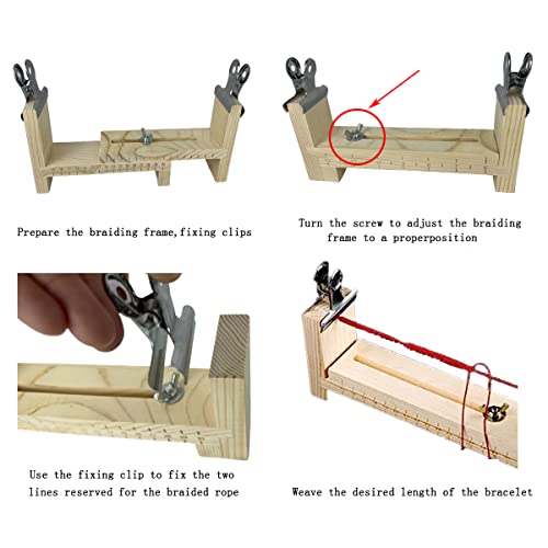 BMIROAMDFE Bracelet Jig Maker Kit Adjustable Wristband Braiding Wooden for Jewelry Making