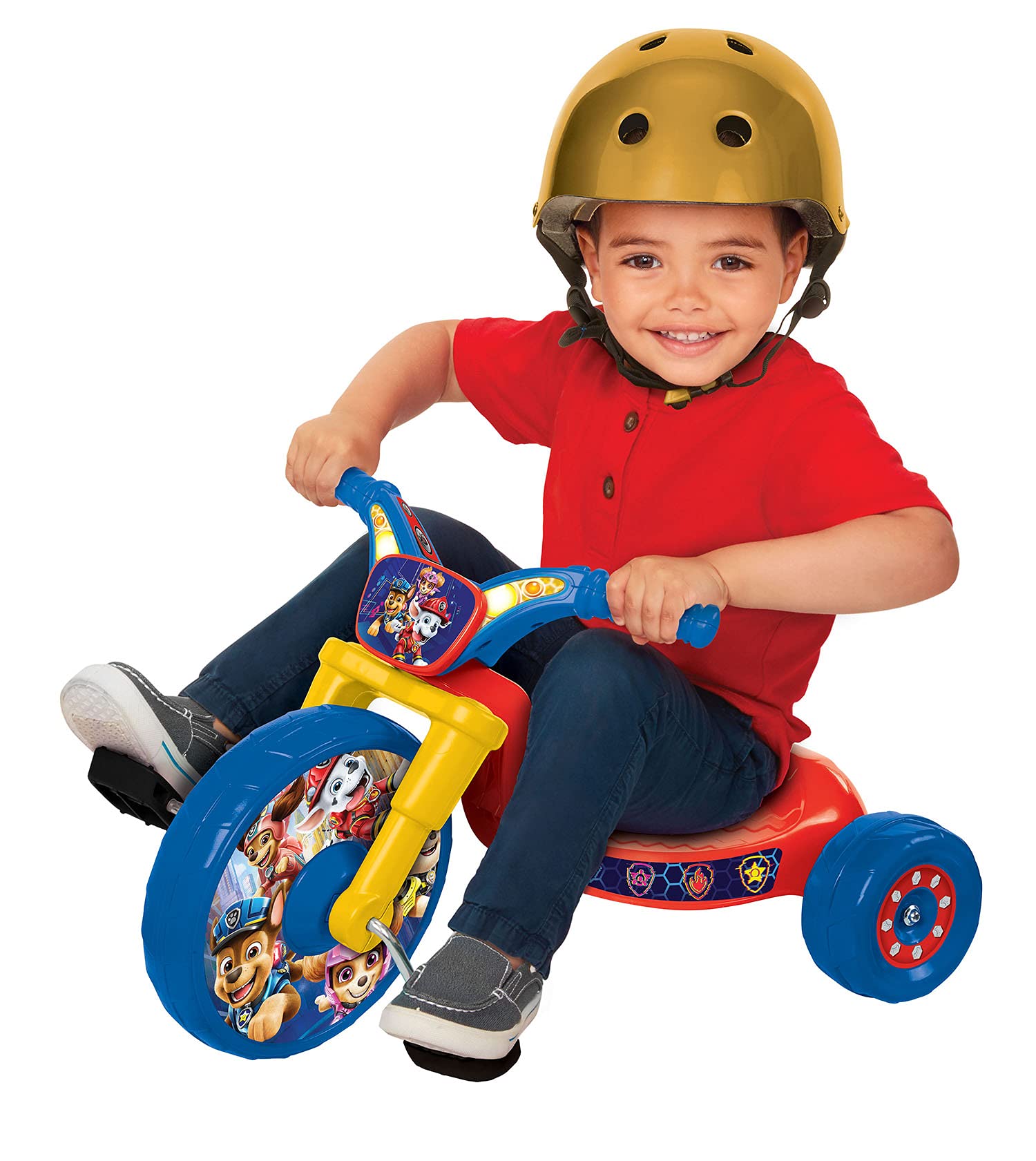 Paw Patrol Fly Wheels Paw Patrol Movie Ride-On 10" Tricycle with Sounds - Toddler Bike Trike, Ages 2-4, for Kids 33”-35” Tall and up to 35 Lbs