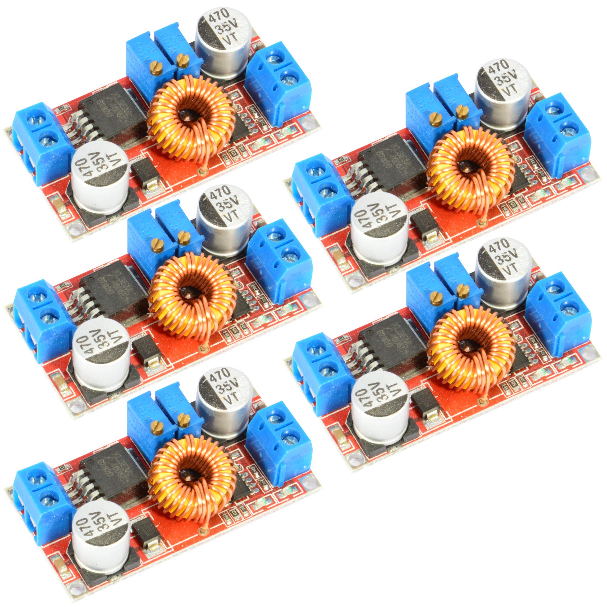 JacobsParts XL4015 5A DC Buck Step Down Voltage Converter Constant Current Adjustable Power Module (5-Pack)
