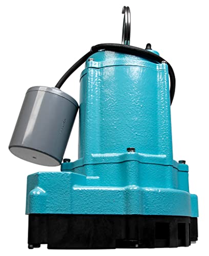 Little Giant 9EC-CIA-RF 115 Volt, 4/10 HP, 4200 GPH Automatic Cast Iron Sump/Effluent Pump with Piggyback Float Switch and 20-Ft. Cord, Blue, 509801