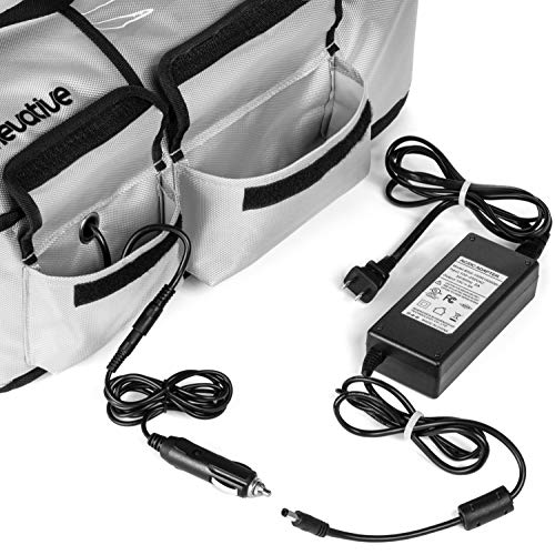 Homevative Electric Heated & Insulated Pizza & Food Delivery Bag. Home Outlet & Car Power Plugs Included, Holds 3 Large Pizza Boxes