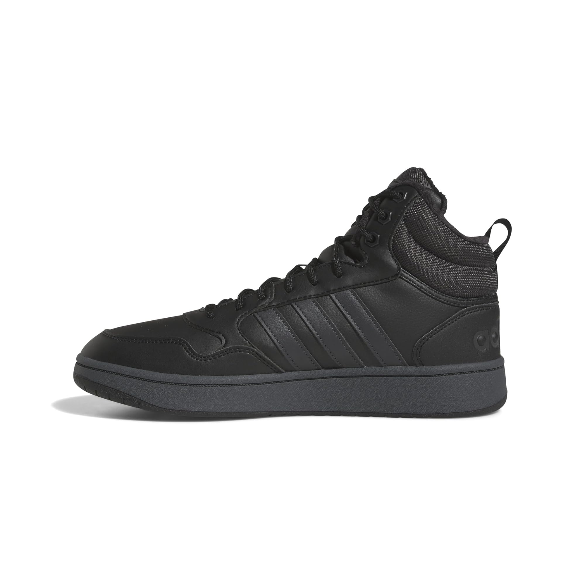 adidas Men's Hoops 3.0 Mid Basketball Shoes, Black/Carbon/White, 8
