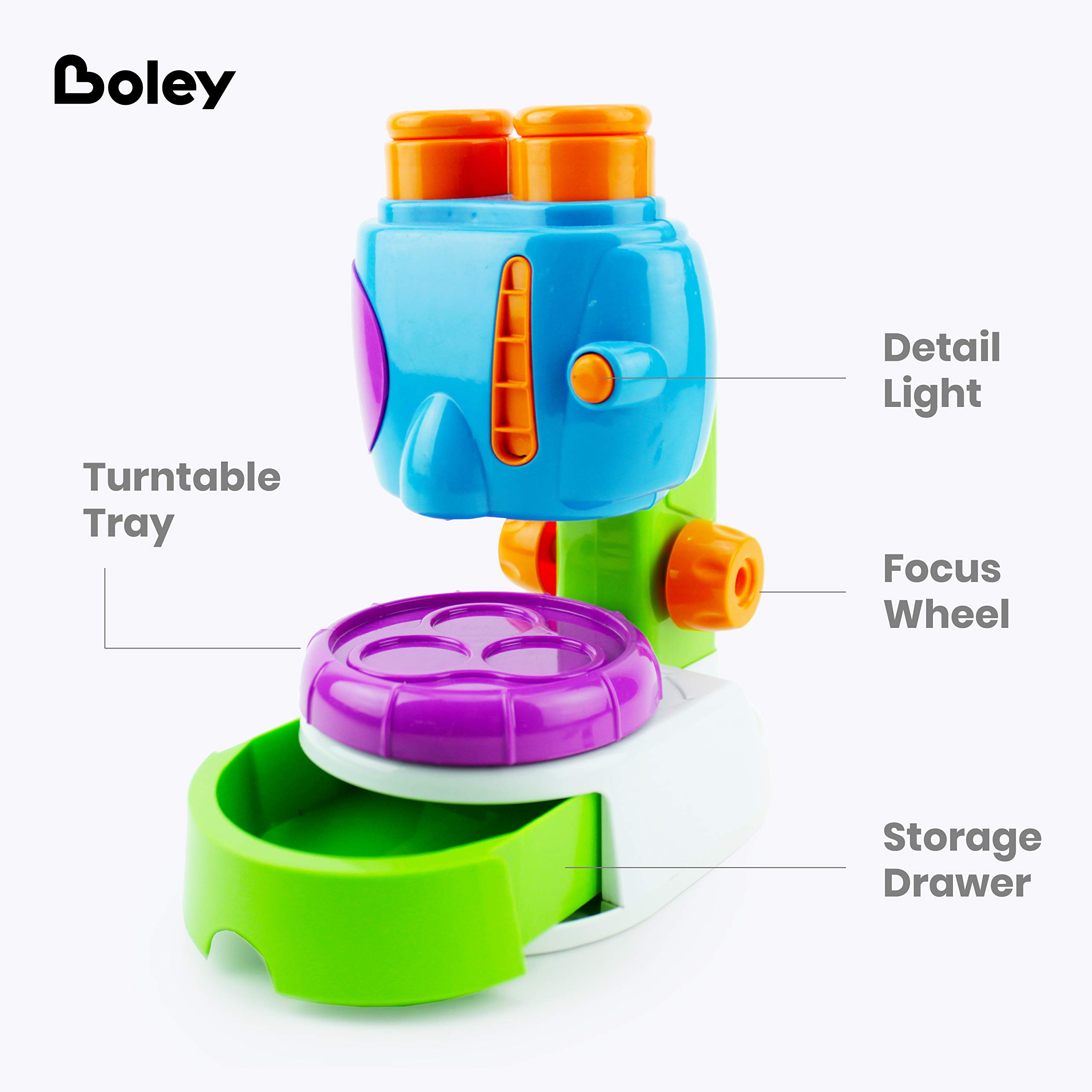 Boley My First Microscope Kit - STEM Science Learning Microscope for Kids with Binocular Viewer and Realistic Butterfly Toys - Educational Beginners Set for Toddler and Preschool Aged Children