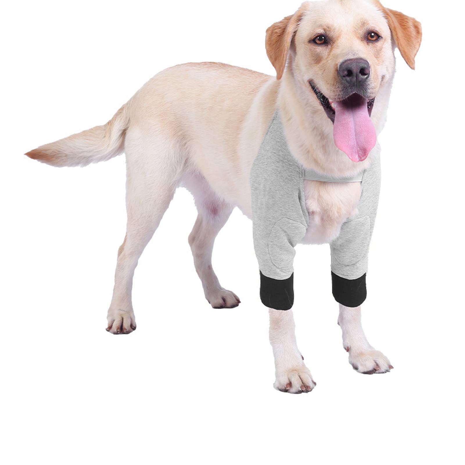 Adjustable Dog Elbow Protector Soft Breathable Stable Support for Injury, Front Legs Sleeve for Dog Recovery (S)