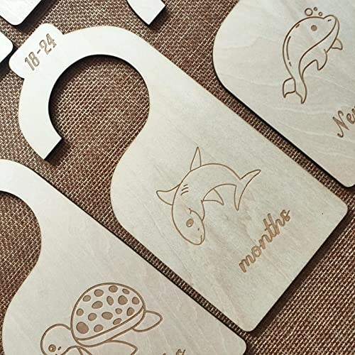 MERIGLARE 7Pcs Wooden Baby Closet Dividers Durable Baby Closet Dividers Hangers New Mom Gift