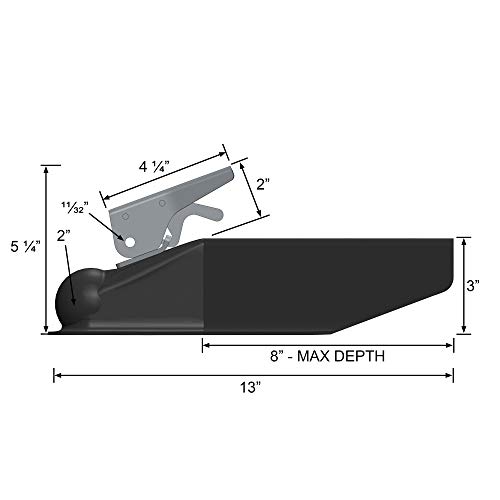 Quick Products QP-HS3026 A-Frame Trailer Coupler with Trigger Latch - 2" Ball - 5,000 lbs.