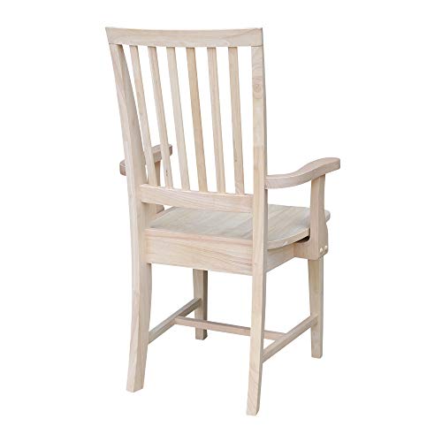 International Concepts Mission Side Chair with Arms, Unfinished