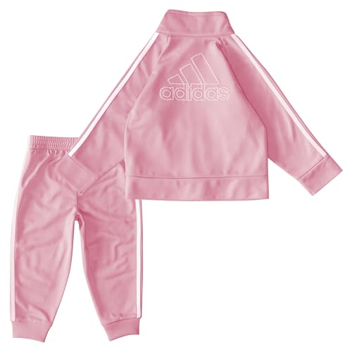 adidas girls Classic Tricot Track Set, Pink, 18 Months US