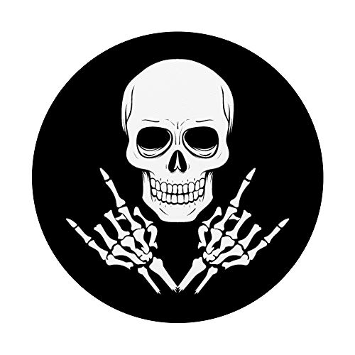 Rock Hands Skull Skeleton On Black Background PopSockets PopGrip: Swappable Grip for Phones & Tablets