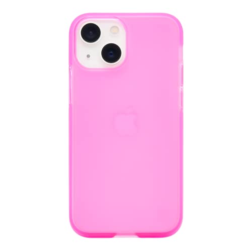BodyGuardz Solitude Minimalist Phone Case for The iPhone 13 Mini, No-Slip Grip, Shockproof, 5G, MagSafe and Qi Charging, 8 Foot Drop Protection - Neon Pink
