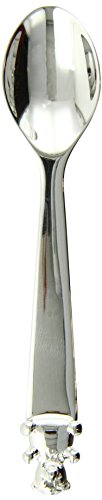 KRYSALIIS Sterling Silver Bear Feeding Spoon - Premium Quality Food Grade Standard .925 Solid Sterling Silver Spoon - Engravable Gift for Baby with a Beautiful Gift Box