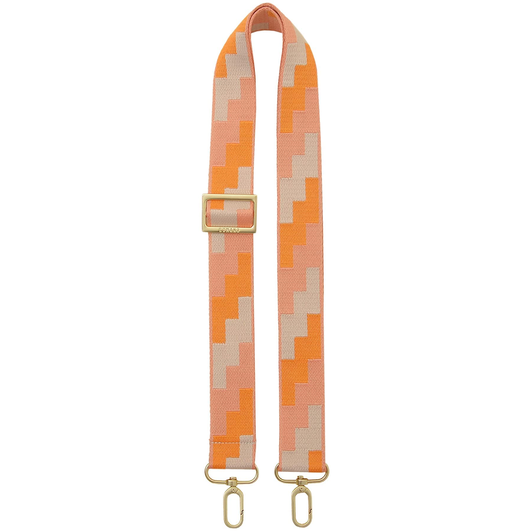 BOMANO Orange Purse Strap Crossbody Replacement for Handbag Adorned Fashion Guitar Shoulder Bag Straps for Women Matte Gold 57inch Long Extender (Flora Orange)