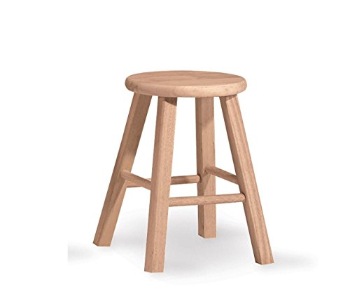 International Concepts 18-Inch Round Top Stool, Unfinished