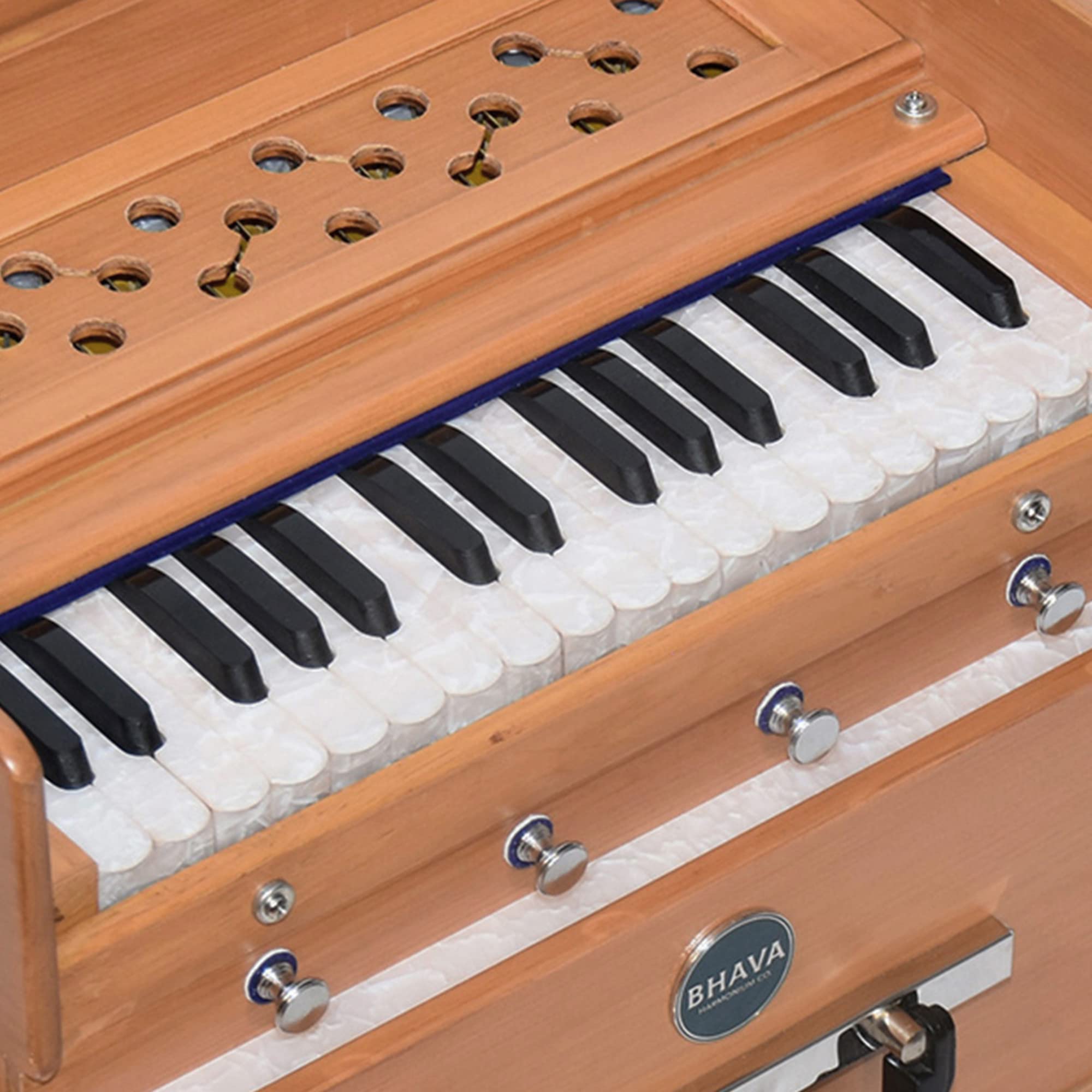 Bhava Classic "Kirtan" Harmonium | Standard Edition | Professionally Tuned | Shipped from U.S. | 42 Key,Portable Harmonium Perfect for Yoga,Kirtan | Travel Ready,Fits in Overhead Compartment Natural