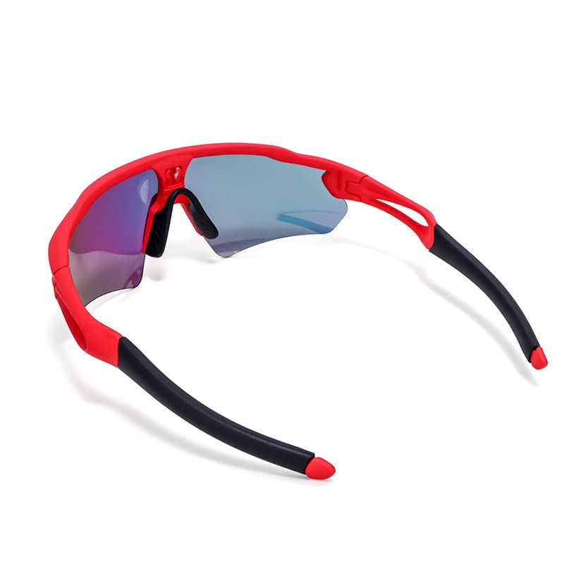Airbin Motorcycle Glasses 100% UV Protection Windproof Anti-Glare Lenses Bike Ski Goggles Snow Goggles Red