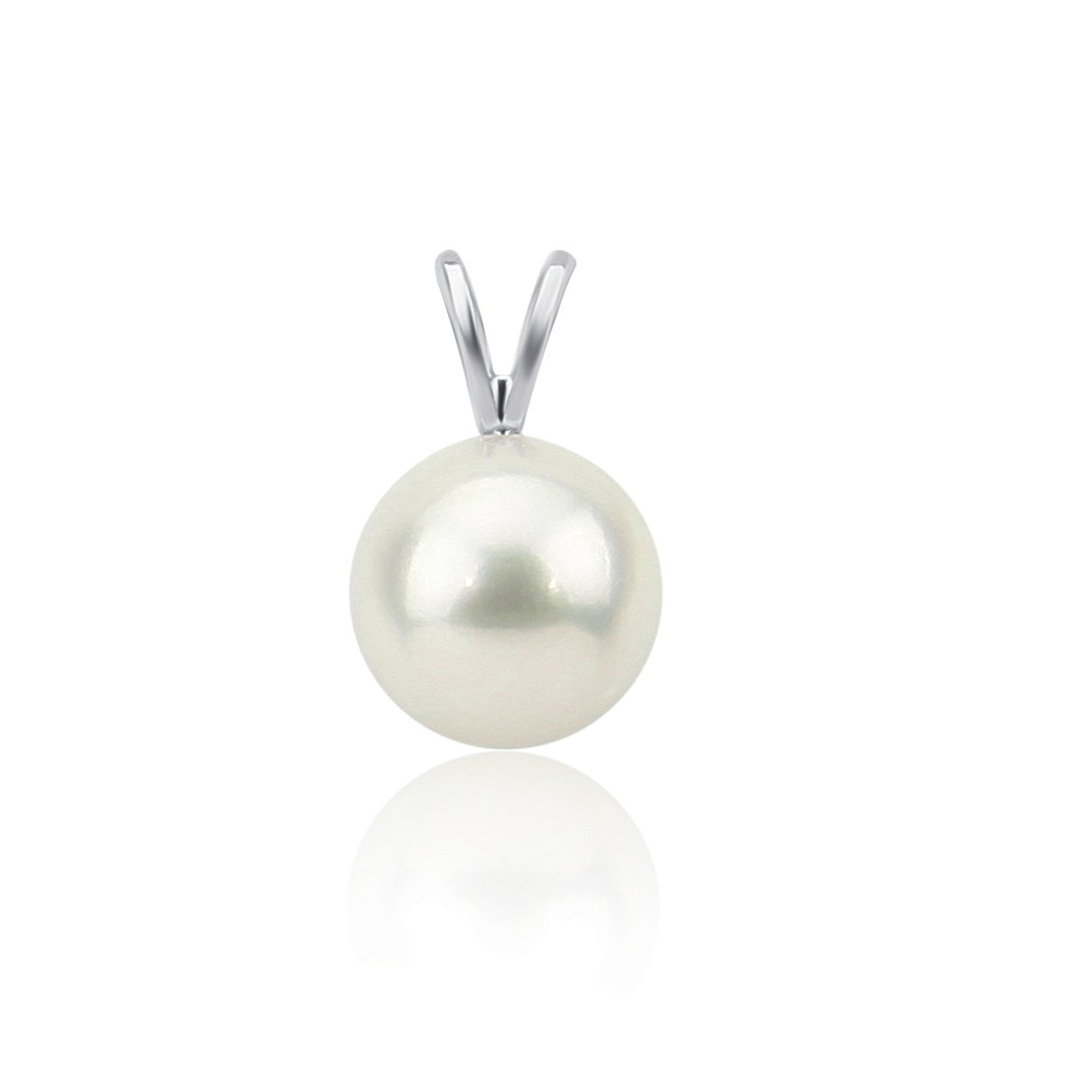 Akwaya 14k White Gold AAA Quality High Luster Akoya Cultured Pearl Pendant (6.5-7.0mm), Pendant Only