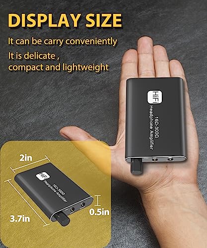 BEBSR Portable Headphone Amplifier - HiFi Earphone Amp with Two-Stage Gain Switch, Aluminum Matte Surface, 16-150 Ohm Compatibility