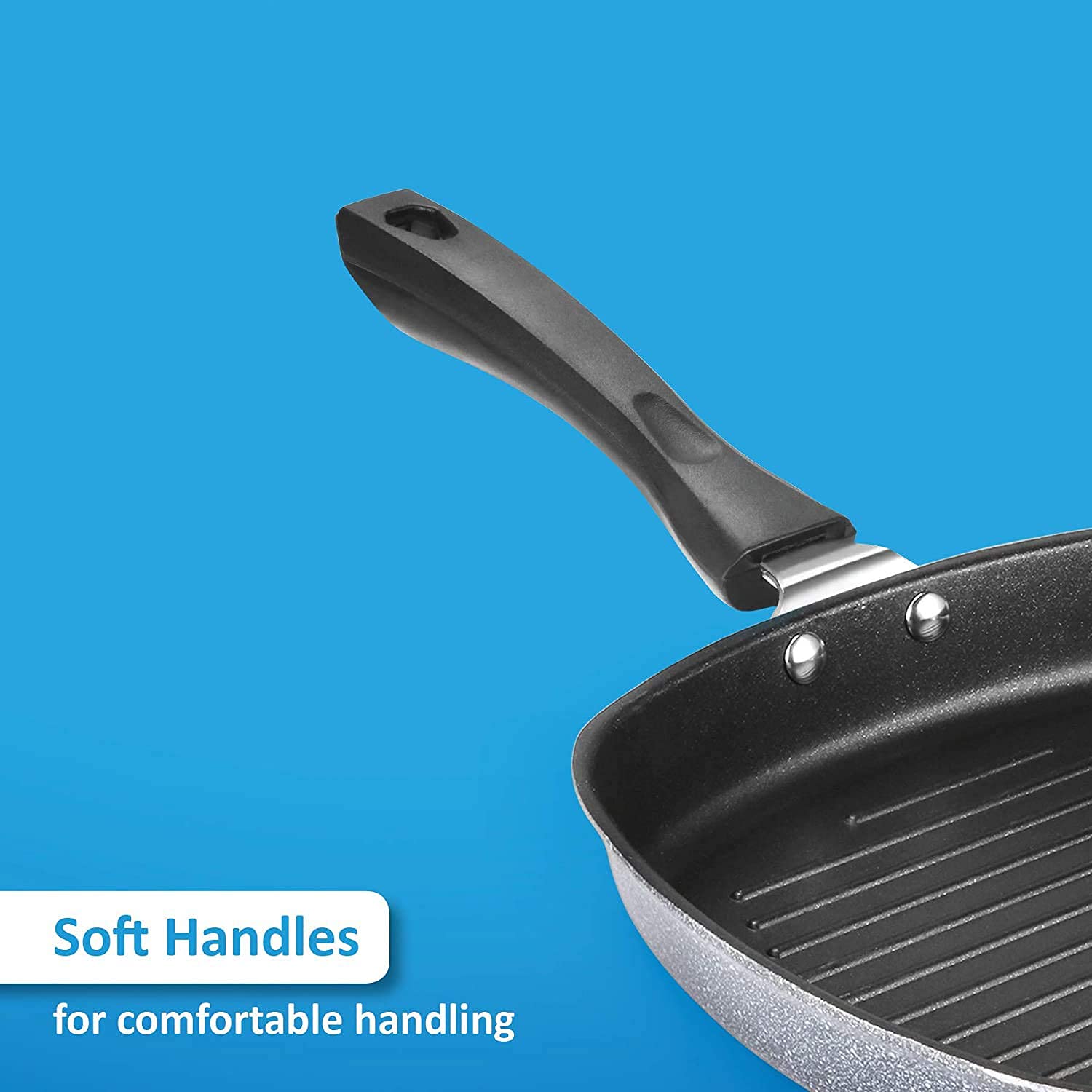 Generic Non-Stick Square Fry Pan, Aluminum, 12"