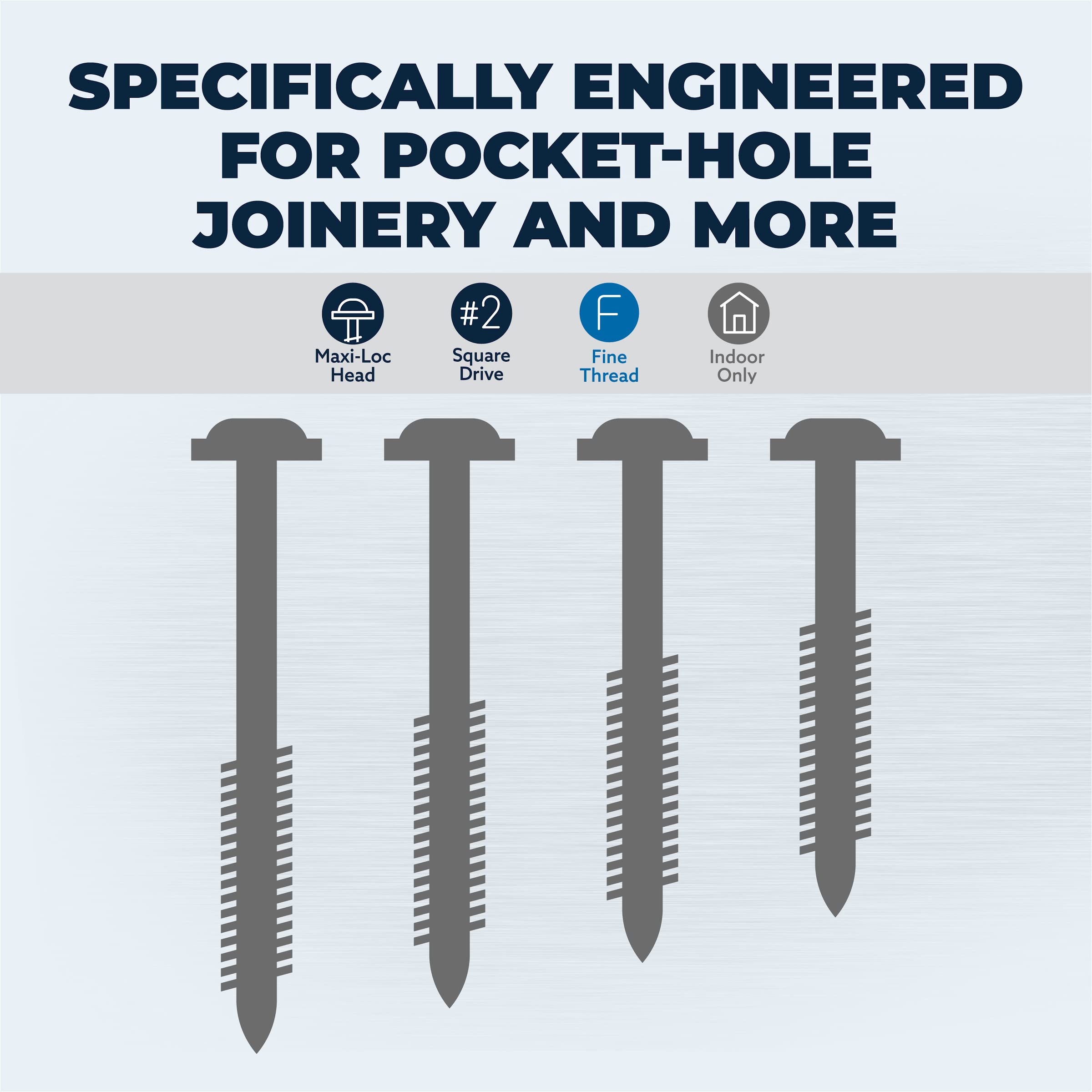 Kreg SML-F150-100 Zinc Pocket Screws, 1-1/2 Inch #7 Fine Thread, Maxi-Loc Head (100 Count)