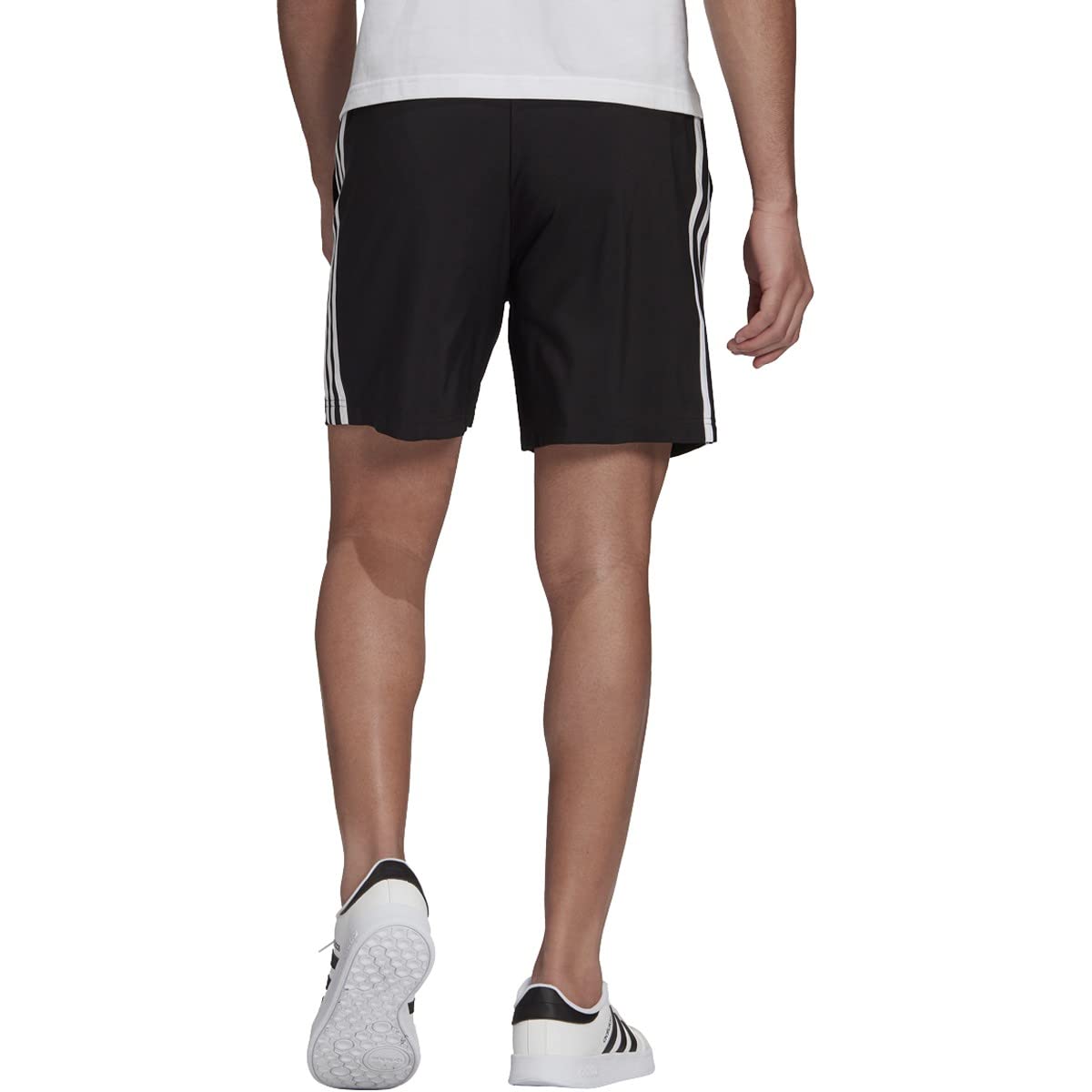 adidas Men's Standard Aeroready Essentials Chelsea 3-Stripes Shorts, Black/White, Medium
