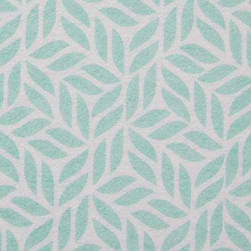 DII Fridge & Shelf Liner Collection Non-Adhesive, Cut to fit, Machine Washable, 12x20, Bright Aqua Abstract Leaf, 2 Piece