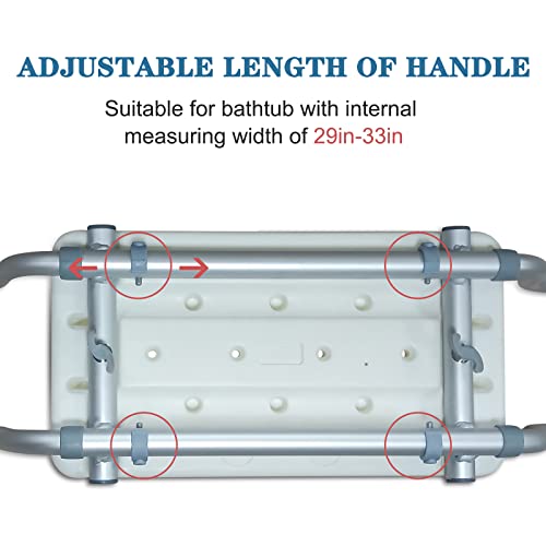 Timisea Bath Bench, Portable Bath Seat Shower Chair Shower Stool for Disabled, Senior Shower Safety Seating Elderly Shower | Transfer Bench for Bathtub, Fits Most Bath Sizes | with Non-Slip Surface