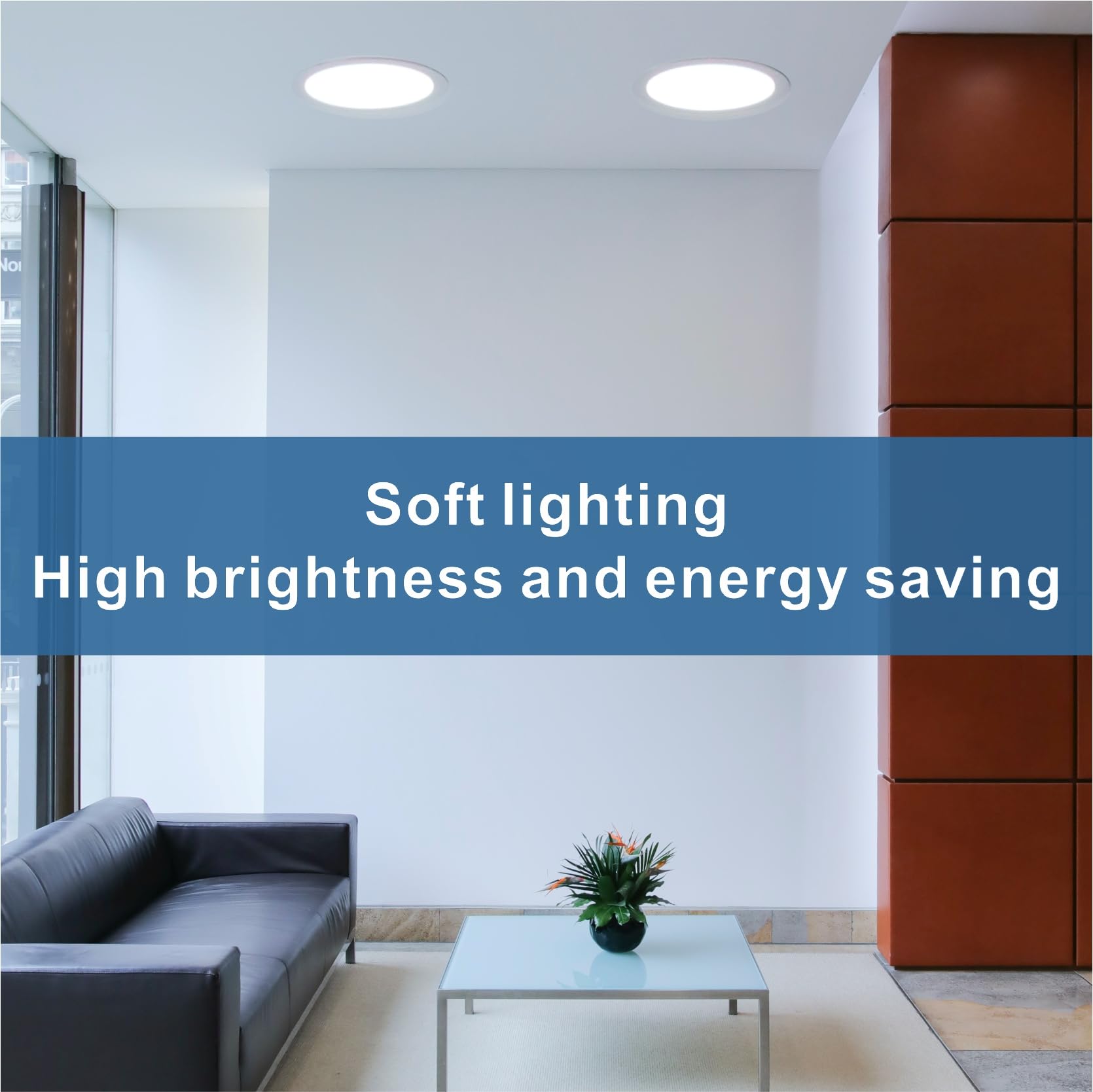 ANC 12 Inch Ultra Thin Square LED Recessed Lighting, 3000K-4000K-5000K Color Temperature Options, 24W 1900Lm Dimmable LED Downlight, Canless LED Recessed Light, IC & Damp Rated 4 Pack