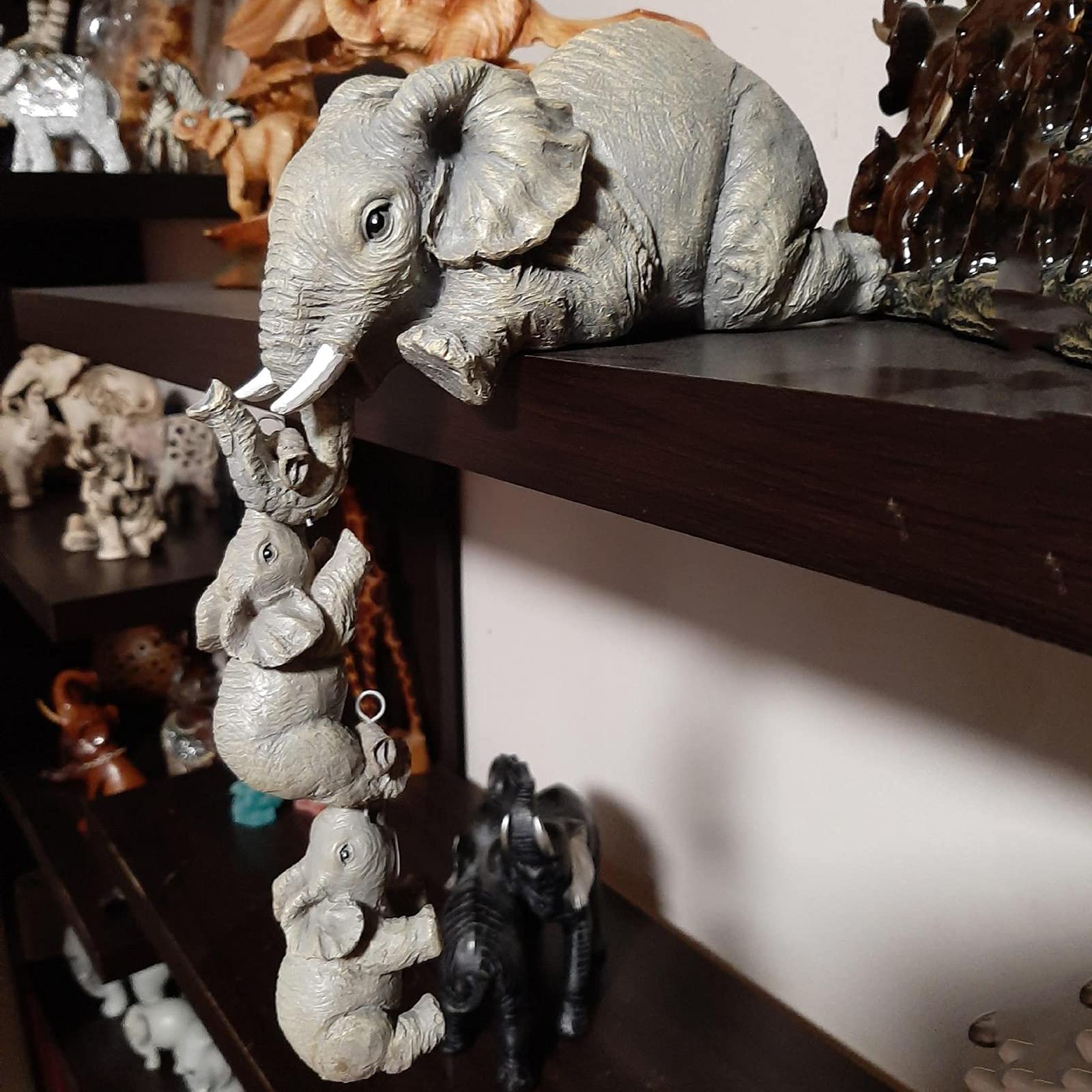 Canrulo 3Pcs Elephant Animal Statues Home Decor Room Decor Office Decor Elephant Decor Garden Sculptures & Statues Elephant Gifts for Women Men Kids