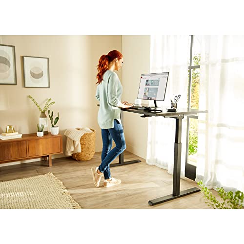 RealspaceĀ® Magellan Pneumatic Height-Adjustable Standing Desk, 60"W, Espresso