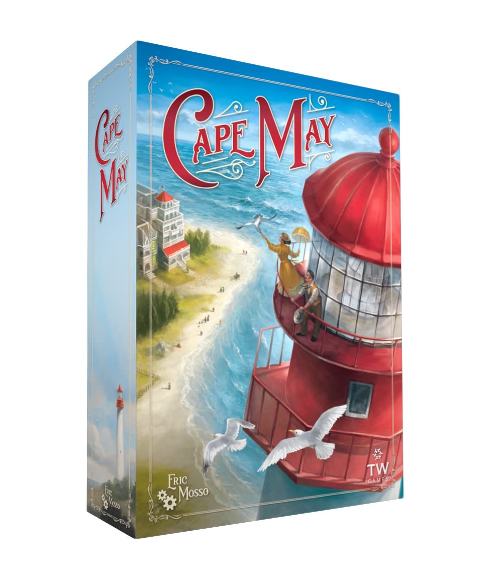 Thunderworks Games - Cape May | Seaside Resort City Building Board Game | Strategy Resource Management and Set Collection | Thematic Board Game | Ages 14+ | Family Game for 1-4 Players |60-120 Minutes