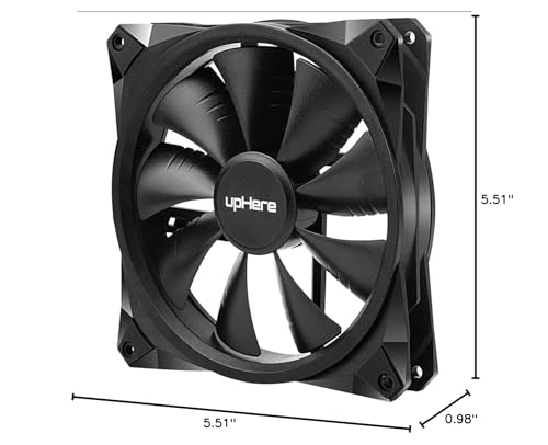 uphere 140mm Case Fan 3-Pack Computer Case Fan with Advanced Hydraulic Bearing for Silent Operation Standard 140 mm Case Fan 3 Pack with 3 Pin & Molex /(BK143-3)