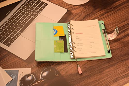 JunShop Floral Password Diary with Lock A6 Refillable Locking Journal PU Leather Combination Locked Diary Journal (Purple)