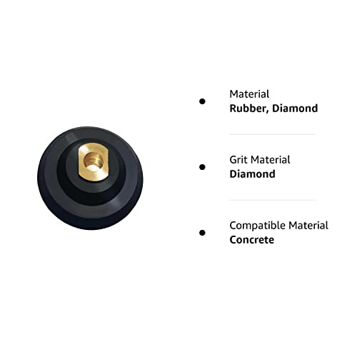 Rubber Backing Pad Black Rigid Backer Pads for Diamond Polishing Pads 5/8β-11 Hook and Loop Backing Pad (4 inch)